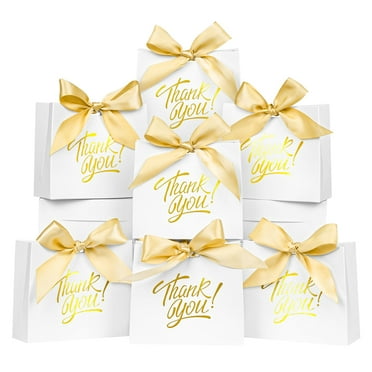 50 Pack Small Thank You Gift Bags, 4.5x1.8x3.9 Inches Party Favor Bags ...