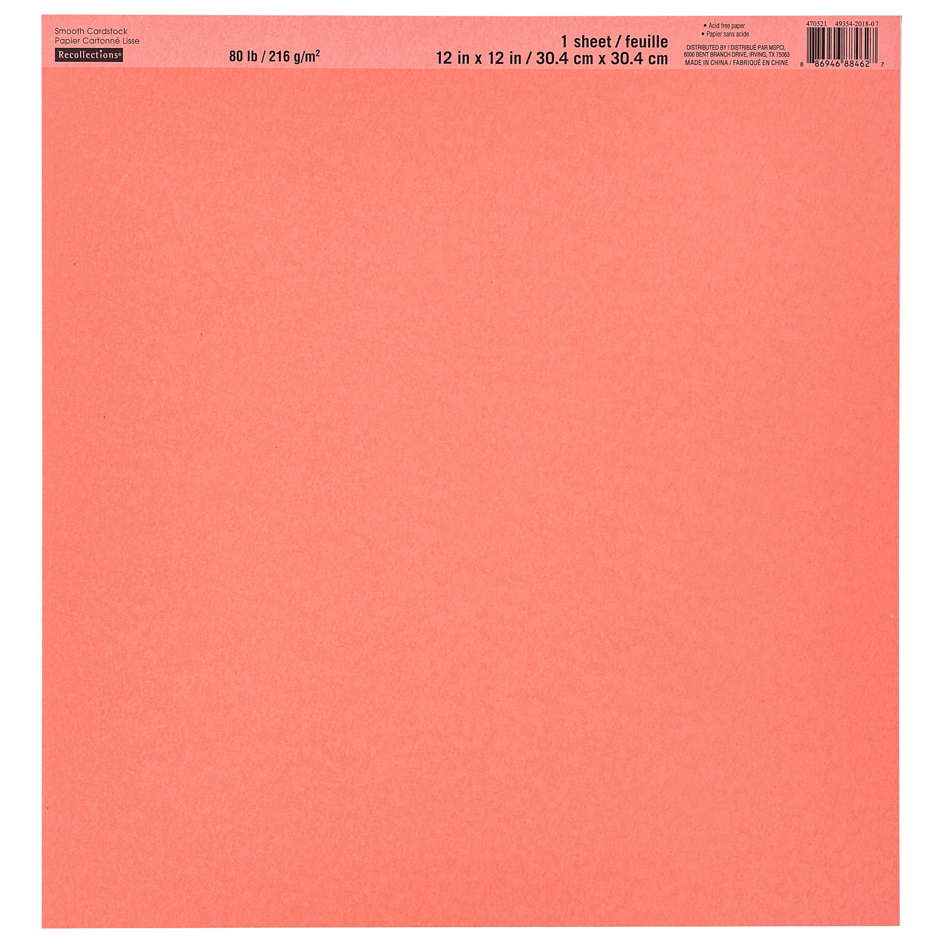 60 Pack: Smooth Solid Cardstock Paper by Recollections™, 12" x 12" - Walmart.com