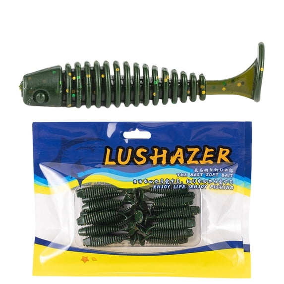 60 Pack Soft PVC Sinking Grubs 45mm - Silicone Fishing Bait for Bass ...