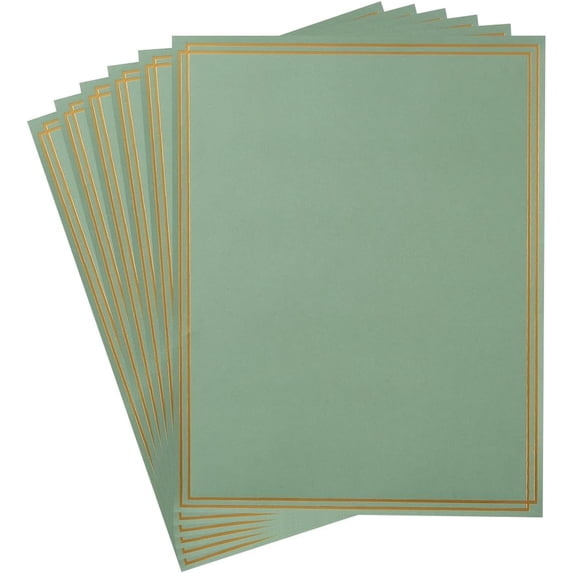60 Pack Stationery Set Paper with Gold Border, 8.5x11 Inch Paper Sheets ...