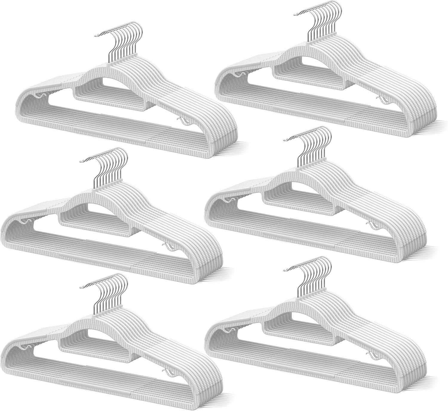 60 Pack Thin Space Saving Hangers, No Slip Clothes Hangers with Non ...