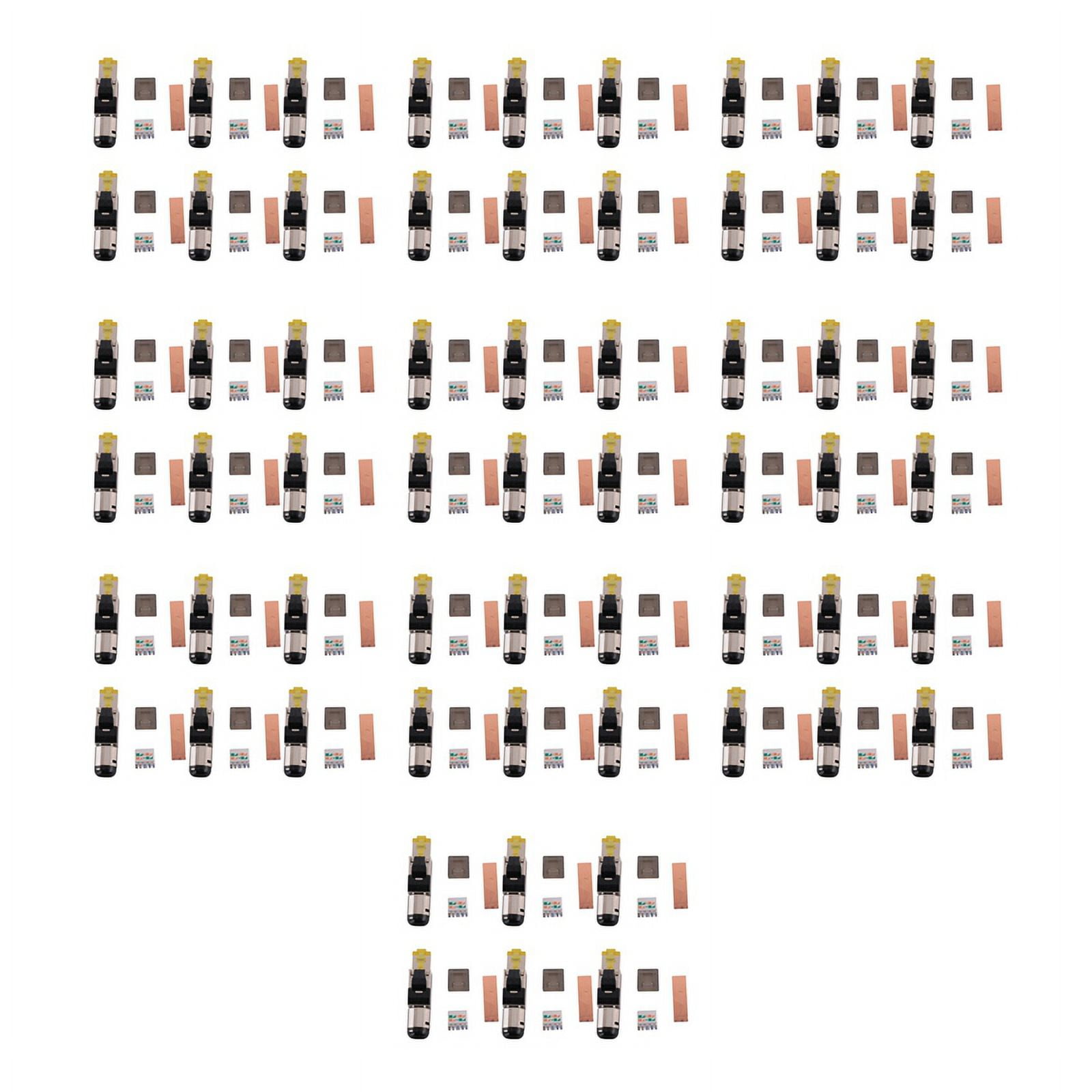 60-Pack Tool Free Shielded RJ45 Cat 8, Cat8 Field Termination Plug ...