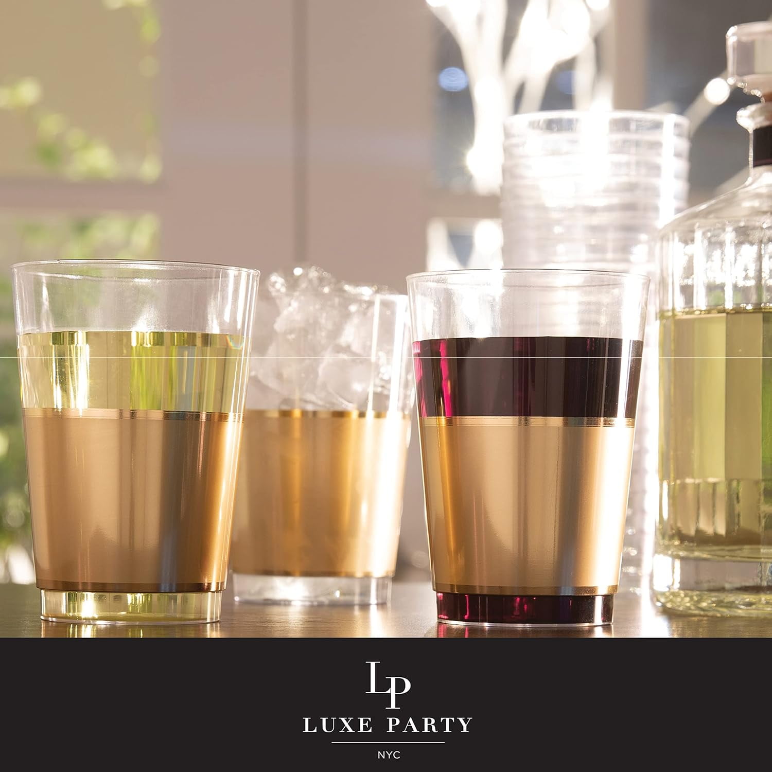 60 Pack Tumbler Cups | 12 oz. | Premium Plastic | Disposable | Fancy ...