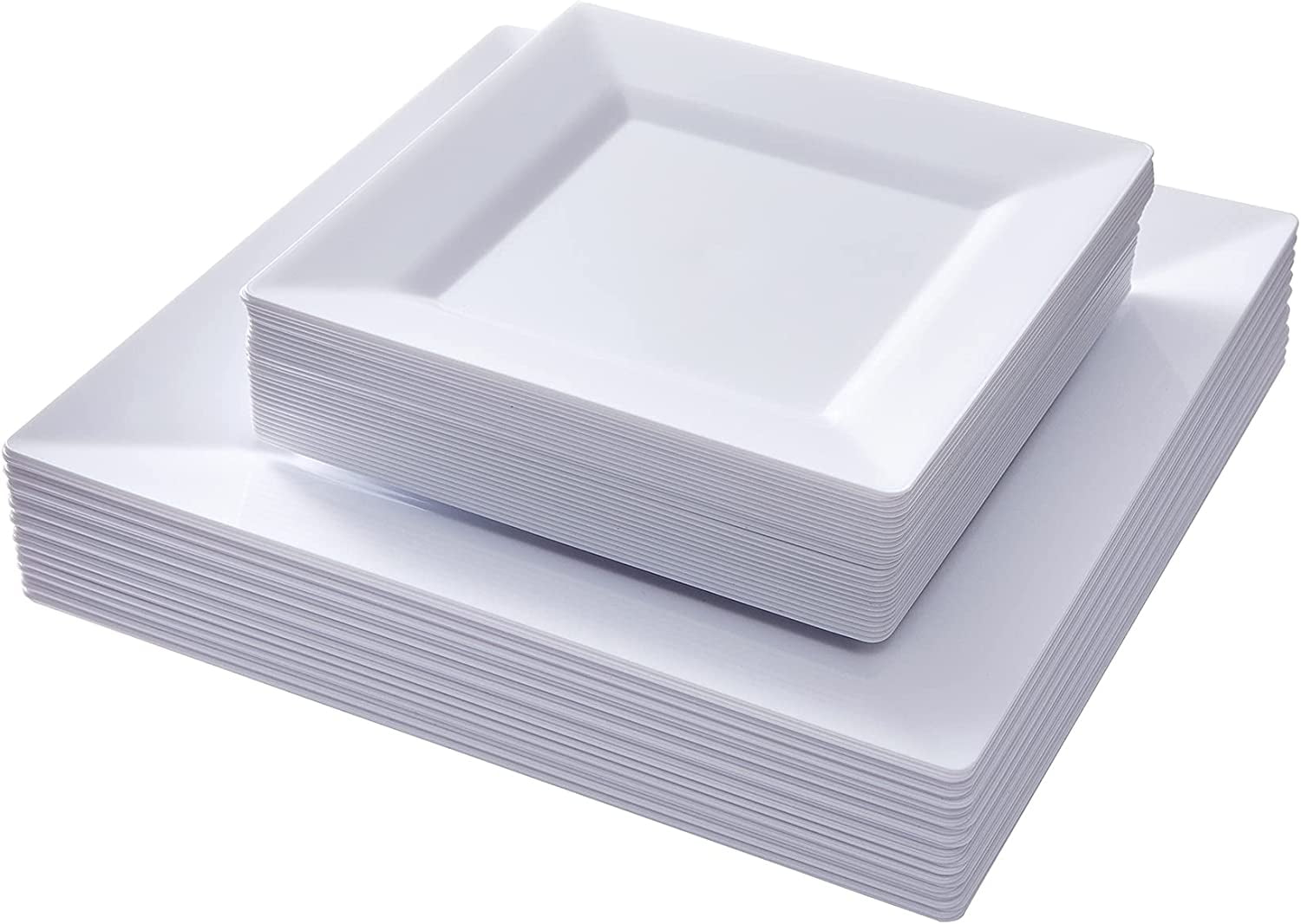 60 Pack White Plastic Plates - 30pcs Dinner Plates 9.5 Inch and 30pcs ...