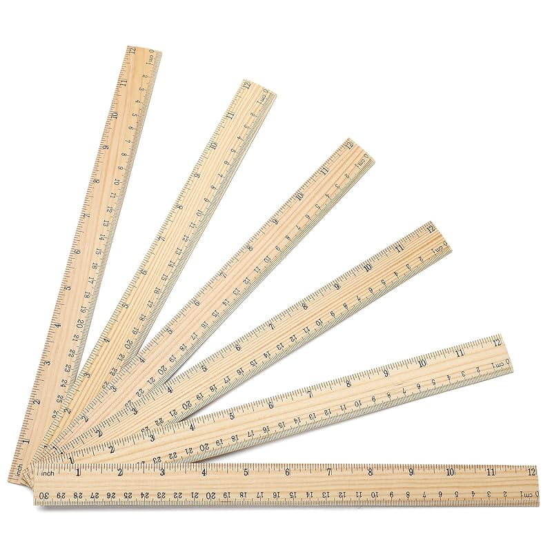 60 Pack Wooden Ruler 12 Inch Rulers Bulk Wood Measuring Ruler Office ...