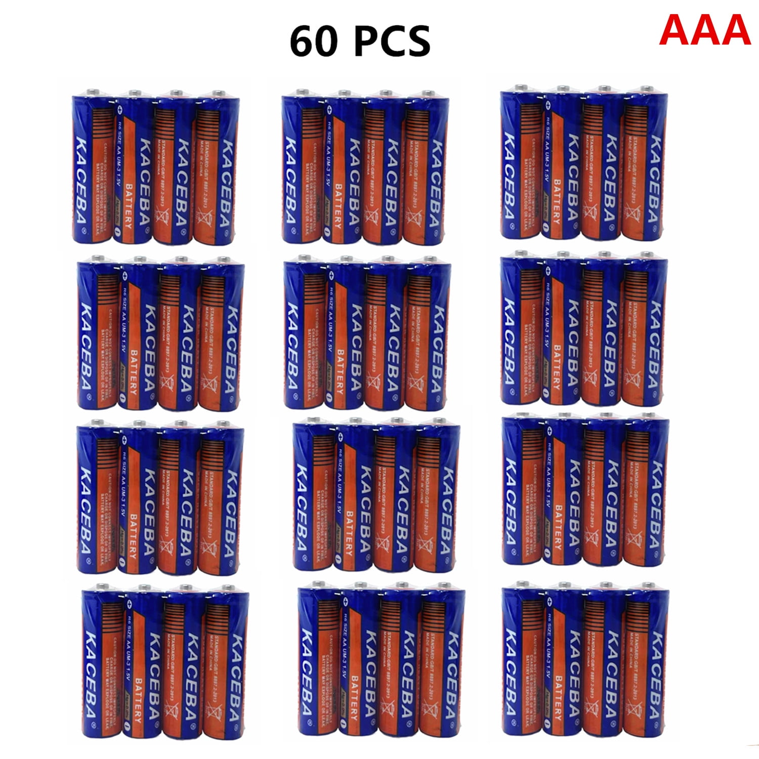 60 Pack of AAA Batteries Extra Heavy Duty 1.5v Lots New Fresh - Walmart.com