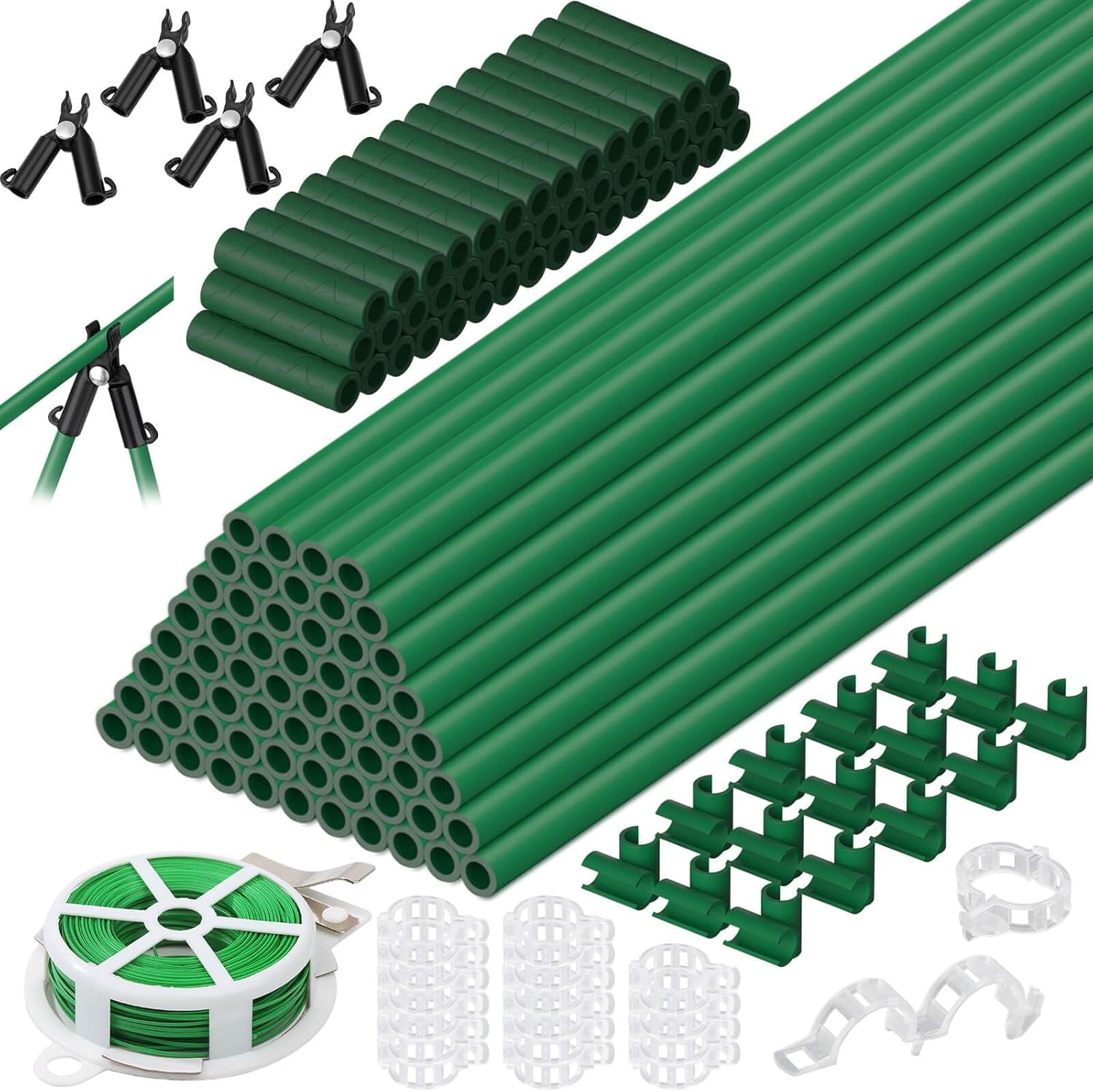 60 Packs Garden Stakes, Fiberglass Tomato Stakes, DIY 3ft 4ft 5ft 6ft ...