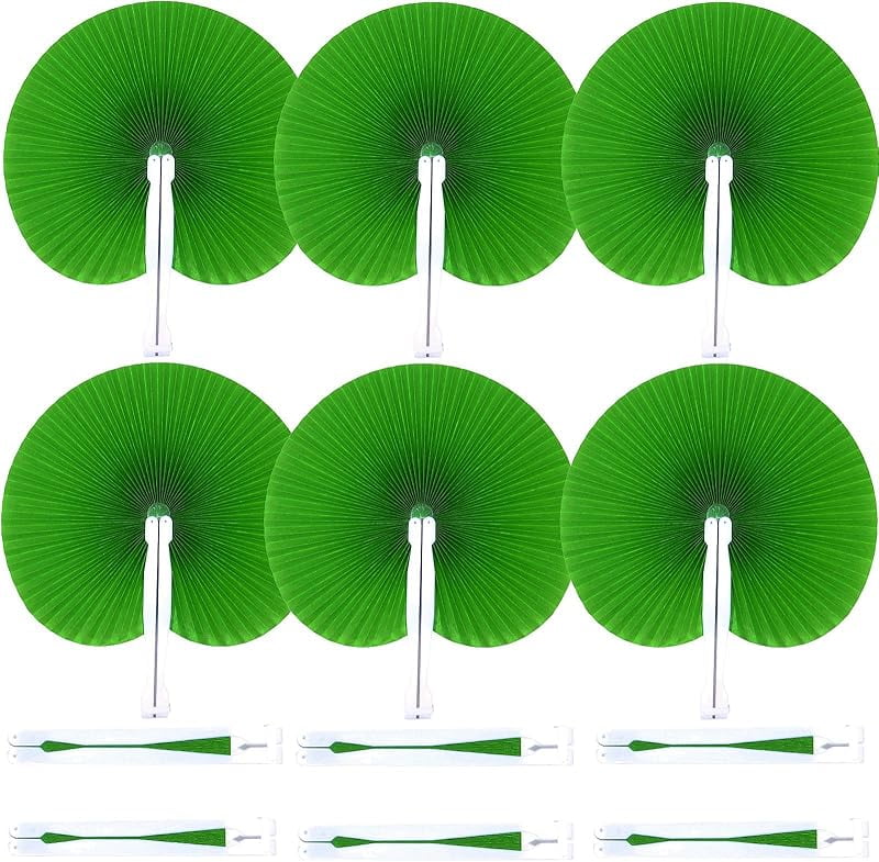 60 Packs White Paper Folding Hand Fans,Decorative Round Wedding ...