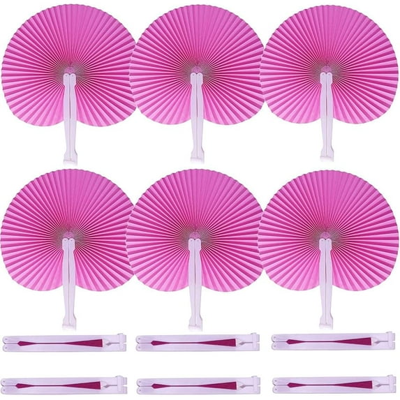 60 Packs White Paper Folding Hand Fans,Decorative Round Wedding ...