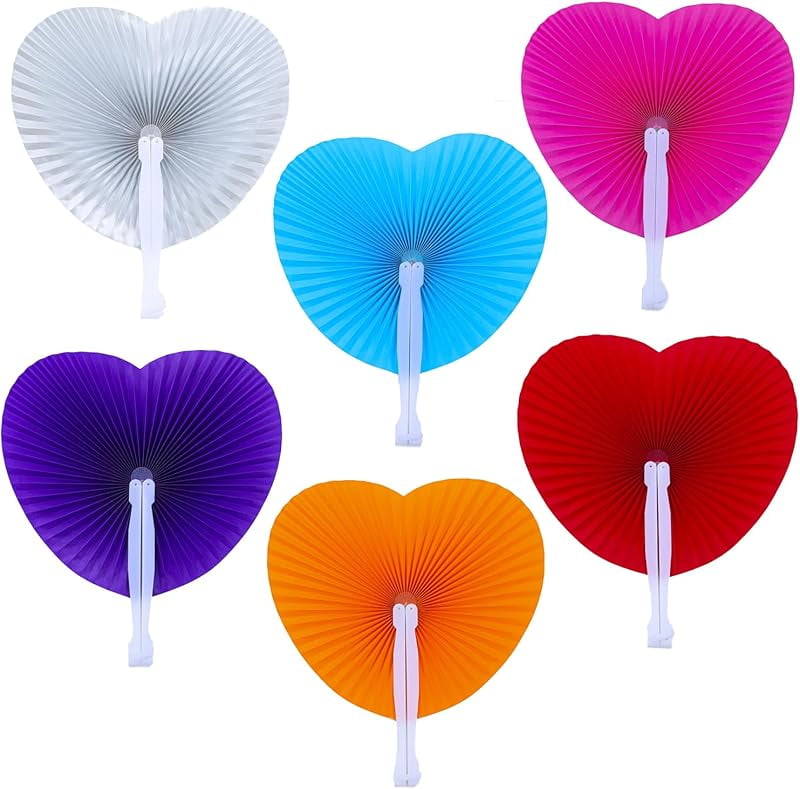 60 Packs White Paper Folding Hand Fans,Decorative Round Wedding ...