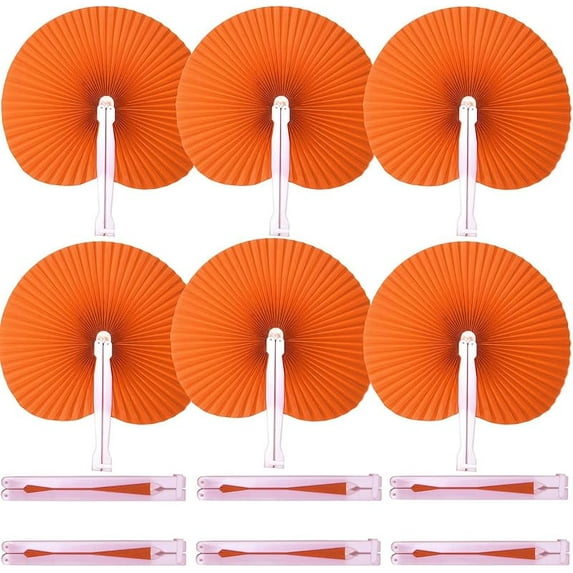 60 Packs White Paper Folding Hand Fans,Decorative Round Wedding ...