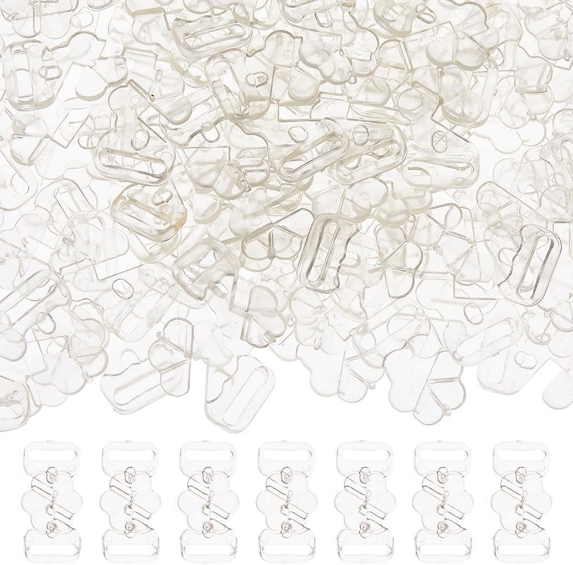 60 Pairs Plastic Bikini Bra Clips Hooks Bra Slide Buckles Flower Shaped ...