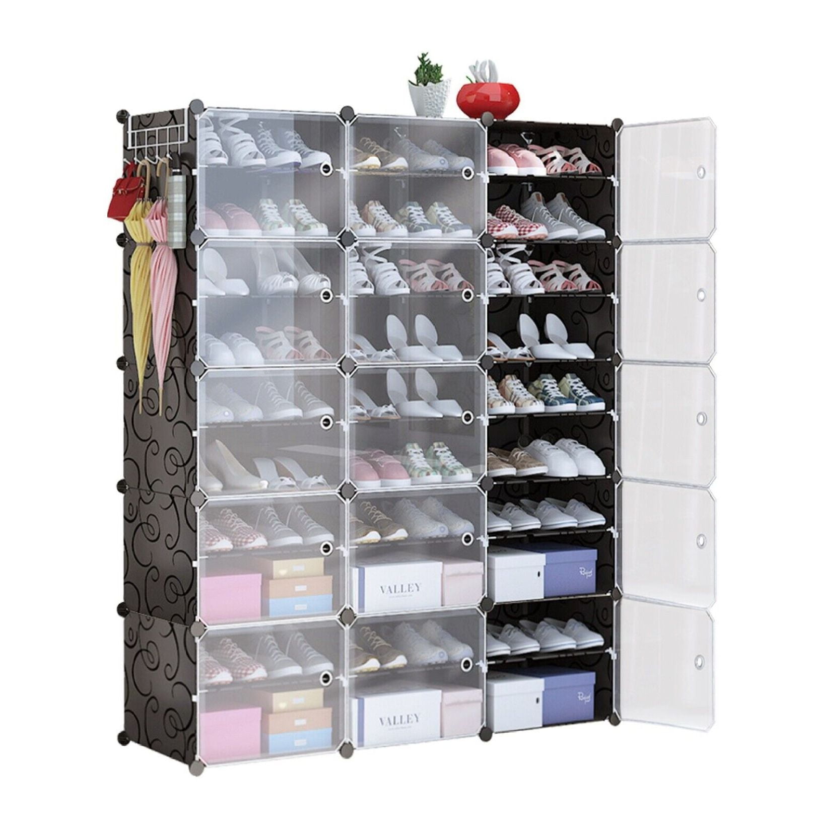 60 Pairs Shoe Rack Organizer 10-Tier Stackable Shoe Storage Cabinet ...
