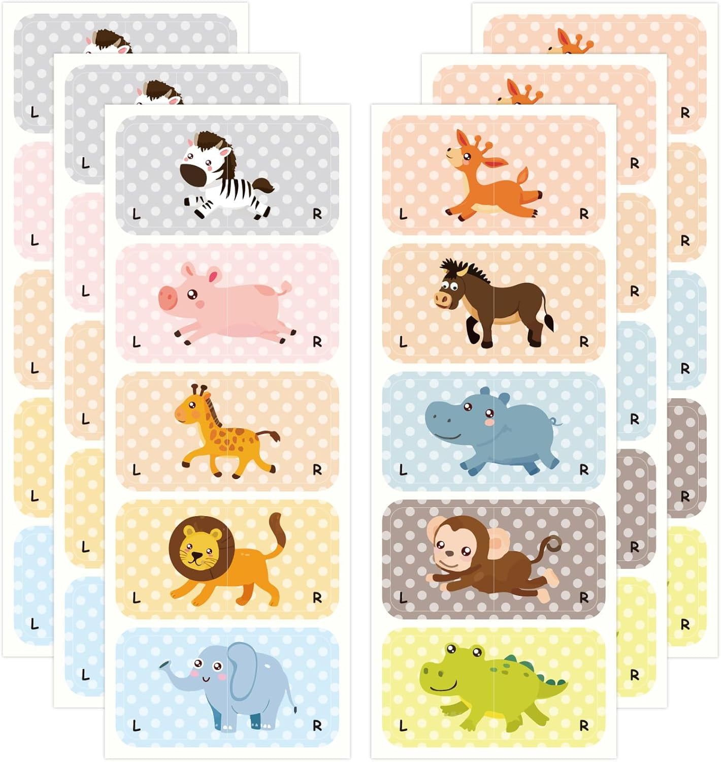 60 Pairs Shoe Stickers for Learning Left Right 3x1.5In Cute Self ...