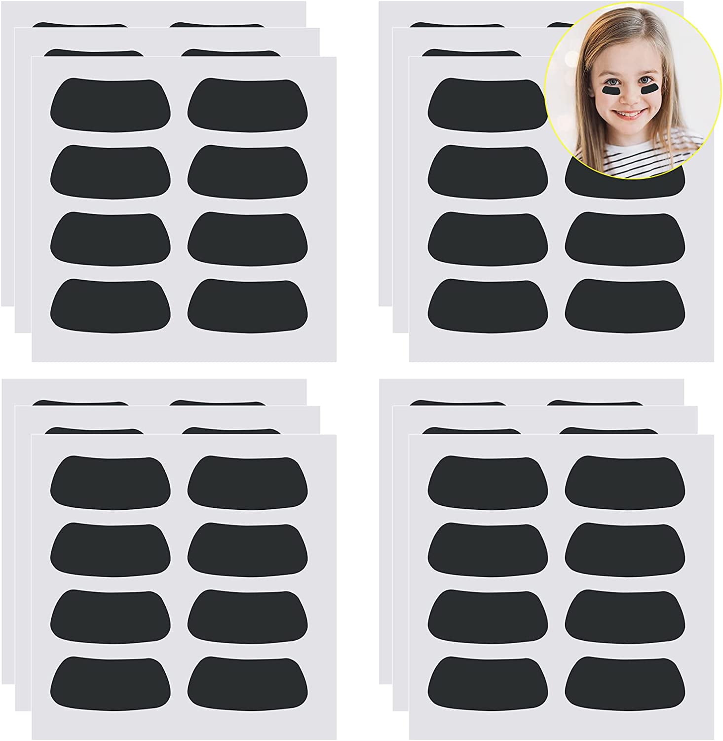 60 Pairs Sports Eye Strips, Eye Black Stickers for Kids Baseball ...