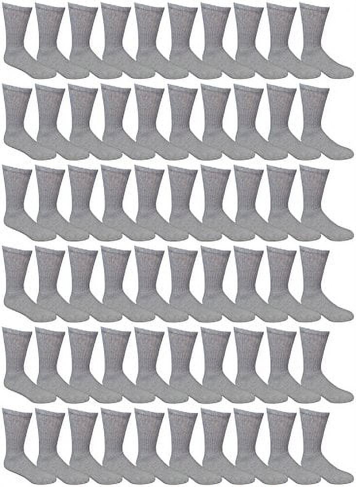 60 Pairs of Mens Sports Crew Socks, Wholesale Bulk Pack Athletic Sock ...