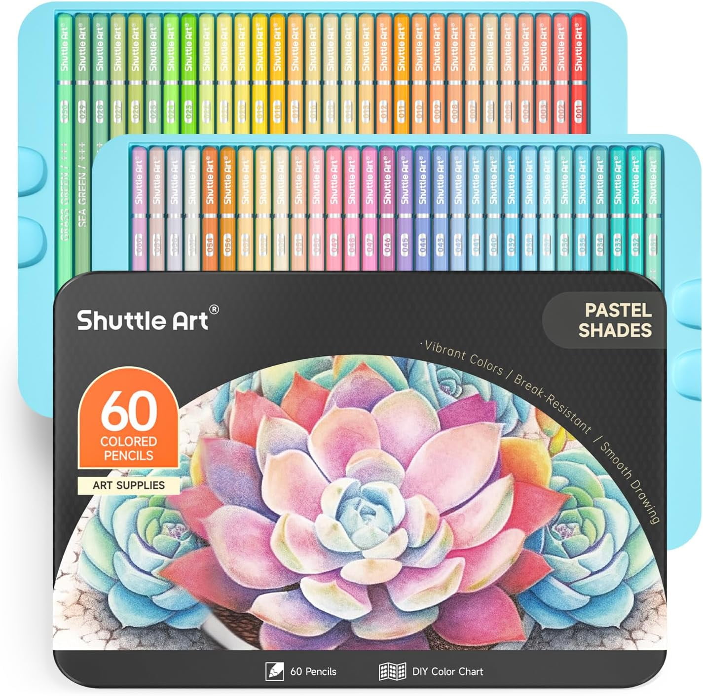60 Pastel Colored Pencils, Colored Pencils for Adult Coloring, Soft ...