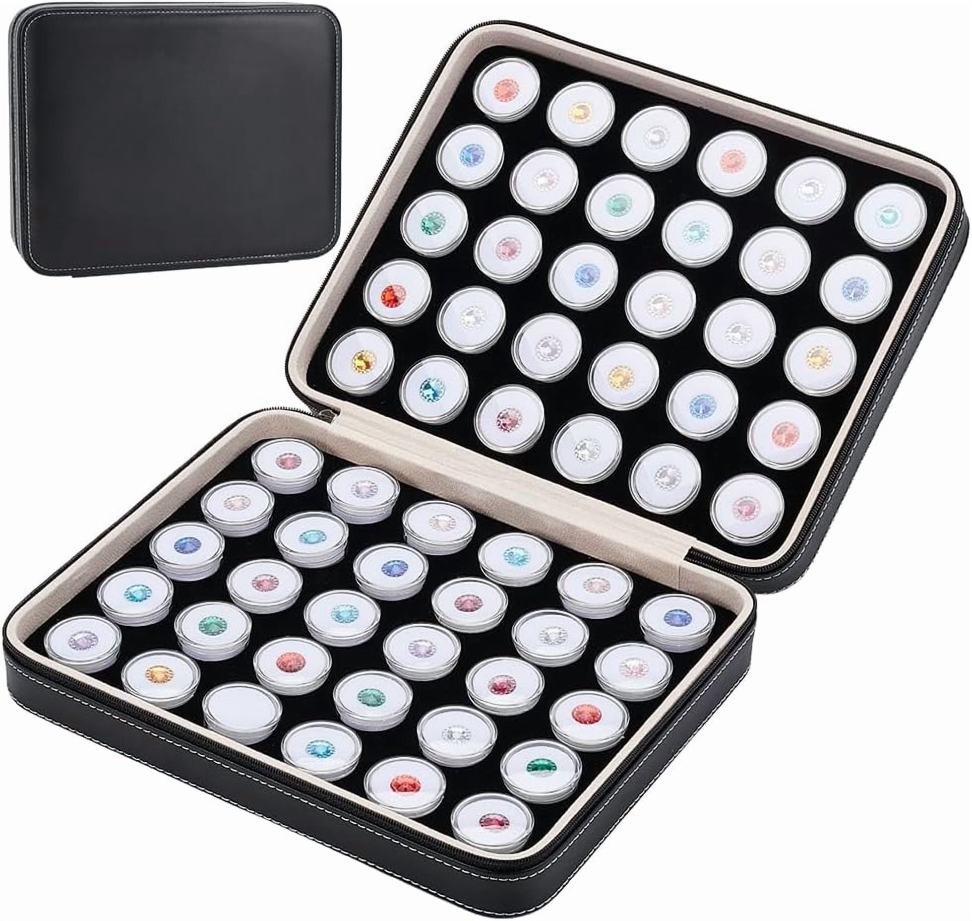 60 Pcs 1.2x0.6 Inch Plastic Gem Jars Closeable Gemstone Collection ...