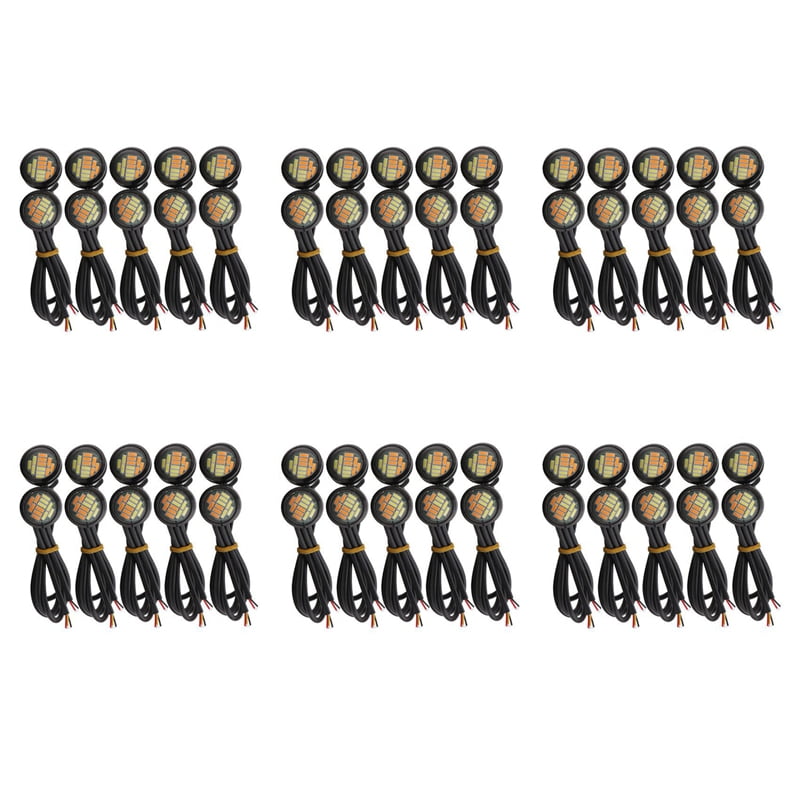 60 Pcs 12V 23mm Dual Color Switchback 4014 Smd 12 Led Drl Eagle Eye ...