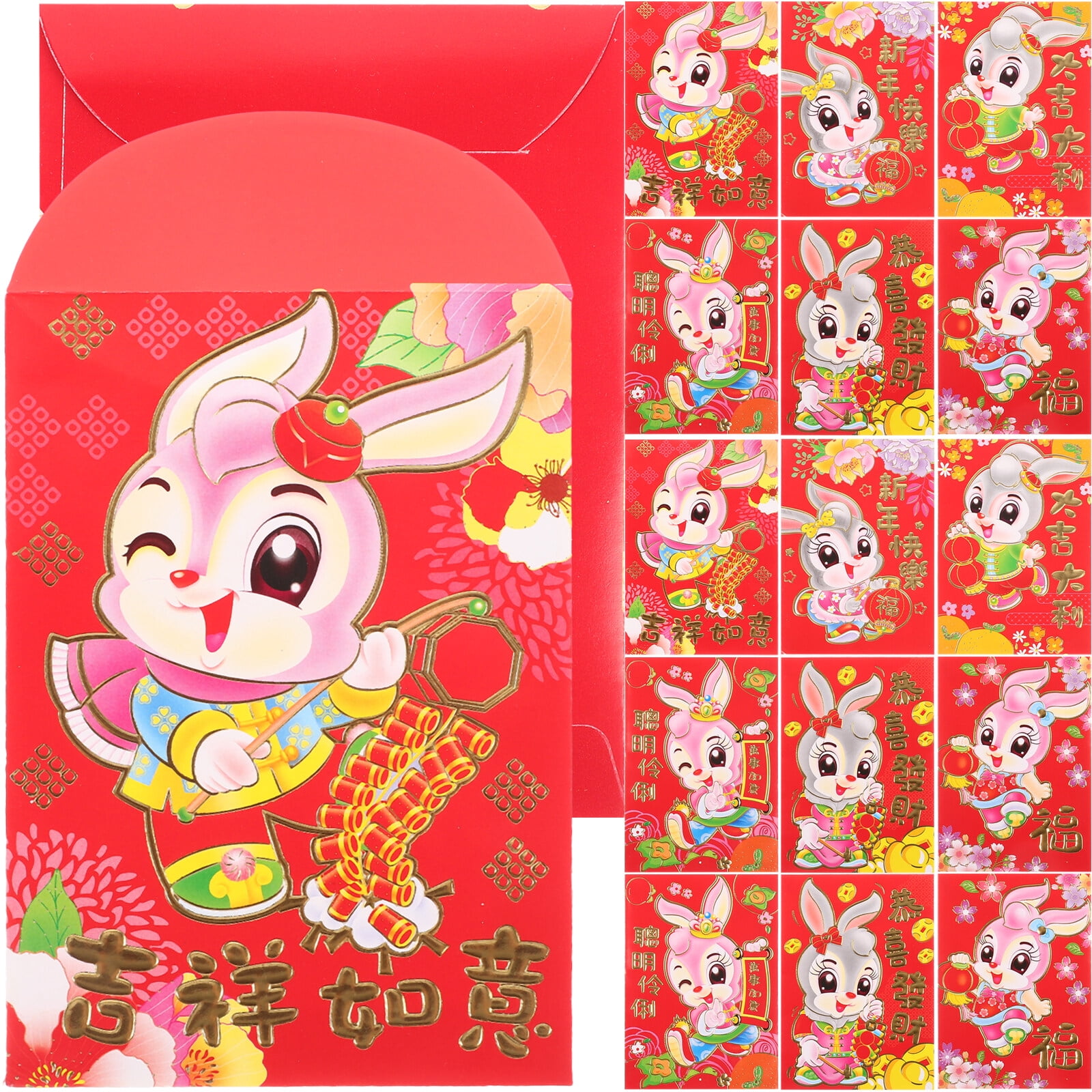 60 Pcs 2023 Year of The Rabbit Red Packets Wallet Gift Traditional ...