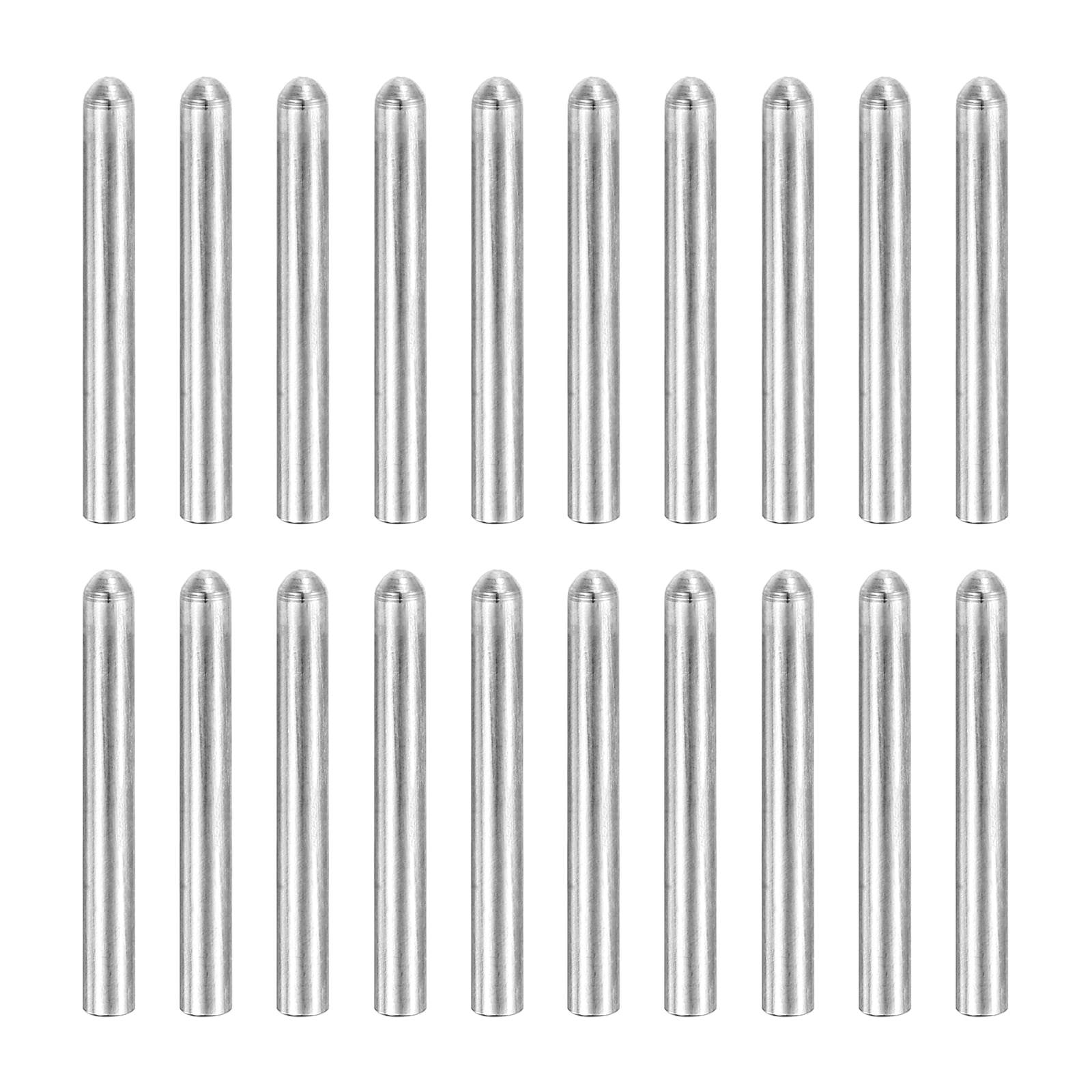 60 Pcs 2x25 mm 304 Stainless Steel Dowel Pins, Round Head Flat ...