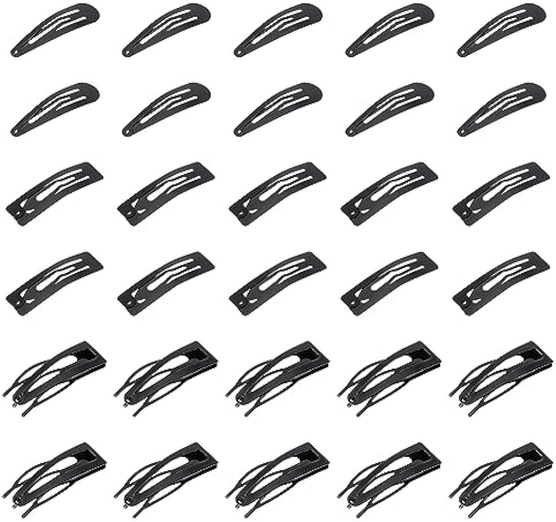 60 Pcs 3 Styles Snap Hair Clips Double Grip Hair Clips Metal Snap Clips ...