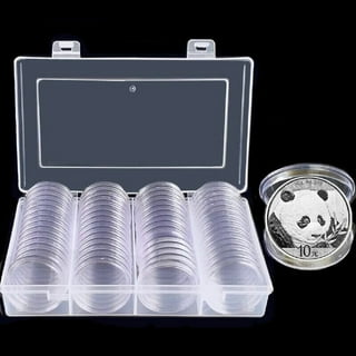 Nyidpsz 100 Pieces 30mm Silver Coin Holder Clear Coin Capsules Coin ...