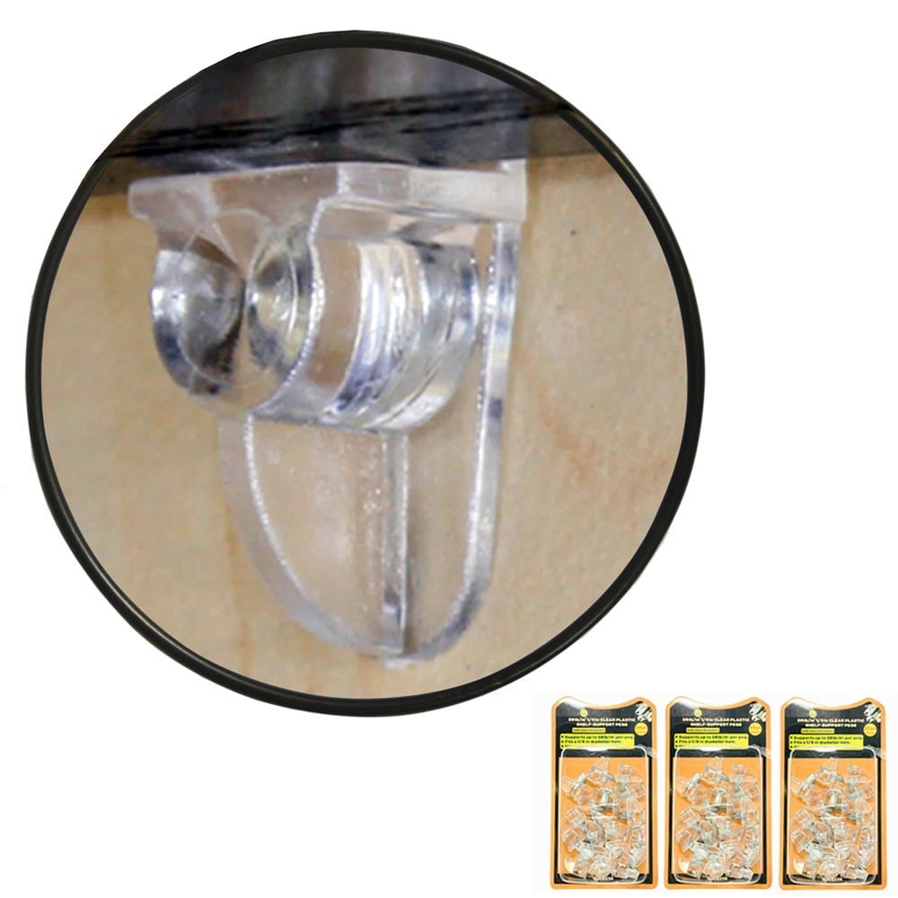 60 Pcs 5MM 3/16" Inch Clear Shelf Support Pin Peg Plastic Cabinet Book ...