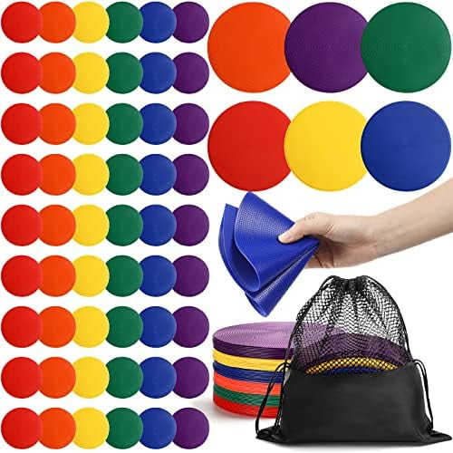 60 Pcs 9 Inch Poly Vinyl Spot Markers TPE Floor Spot Dots Non Slip Flat ...