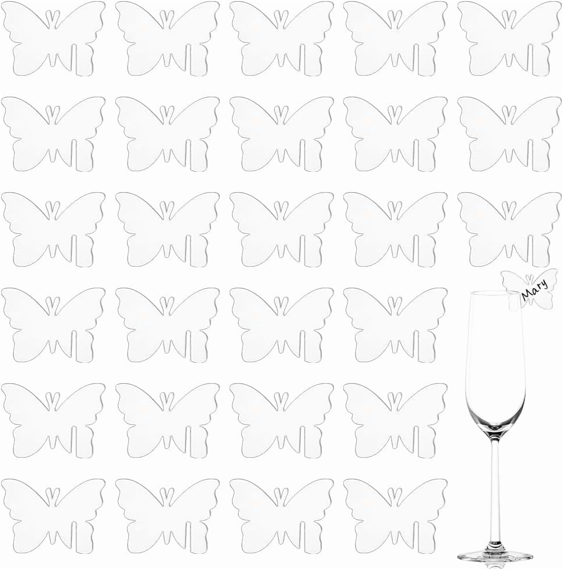 60 Pcs Acrylic Drink Markers - 2x1.6 inch Clear Blank Acrylic Drink ...