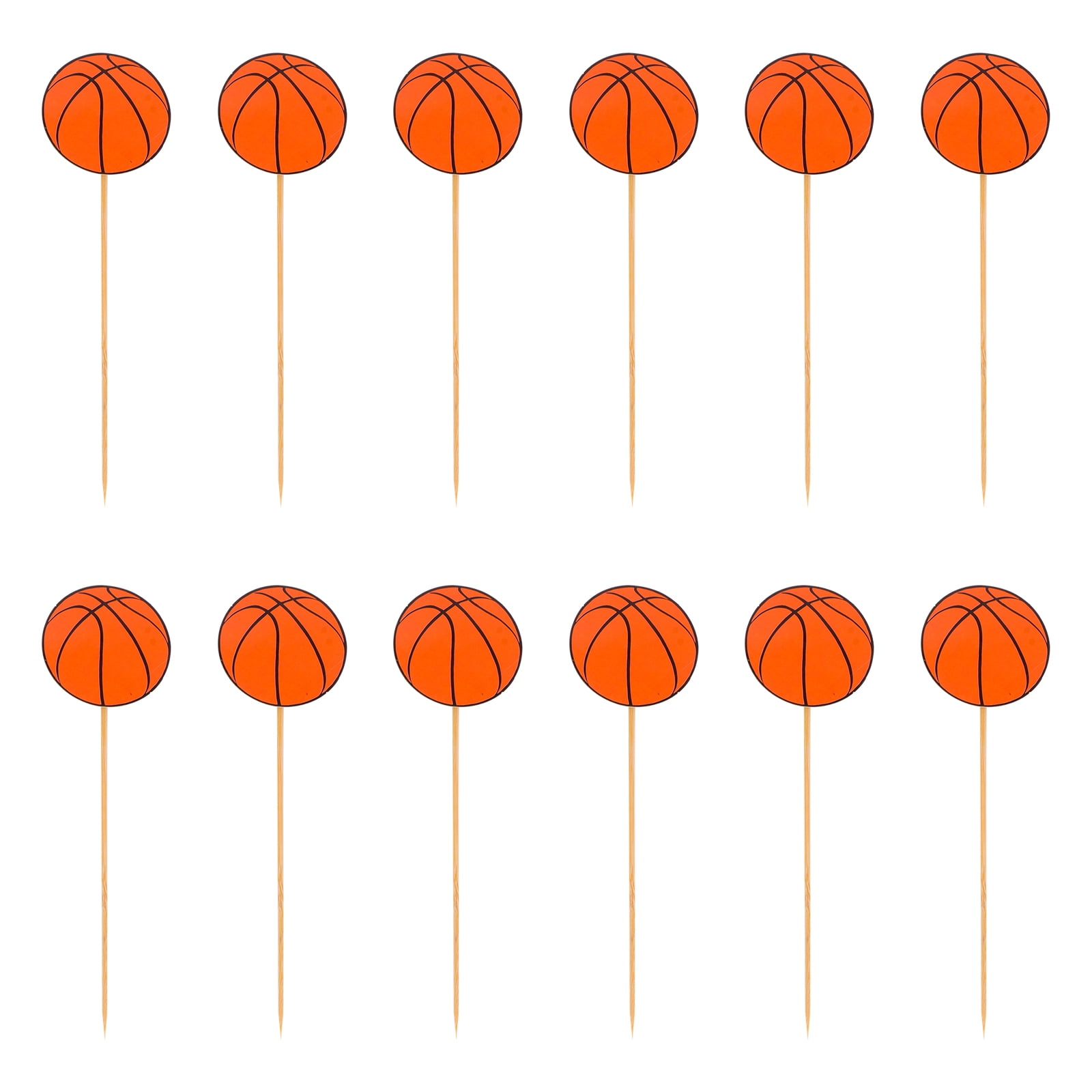 60 Pcs Adorable Cake Toppers Basketball Shaped Toppers Insert Decor ...