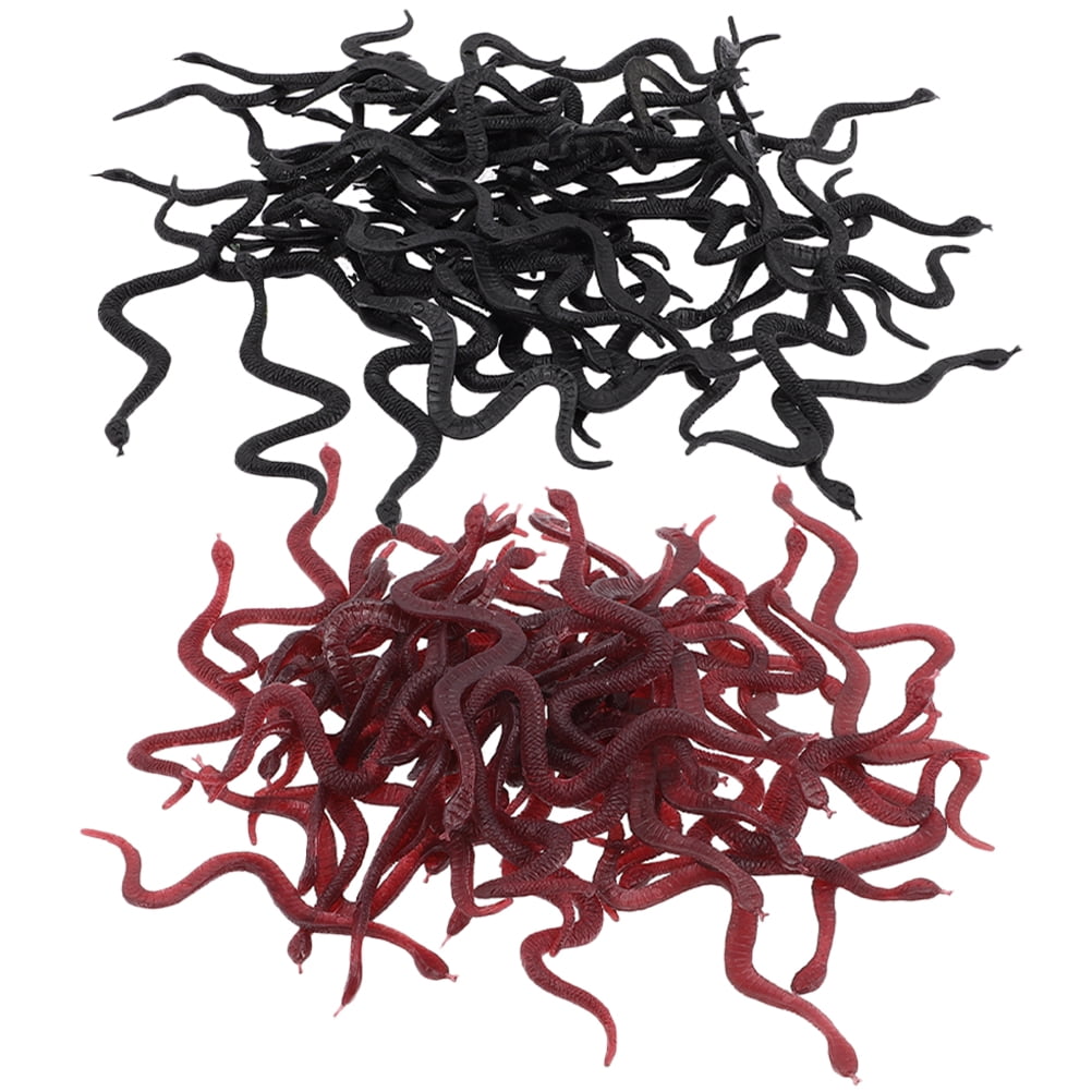 60 Pcs Artificial Snake Realistic Child Toy Prank Can Pvc Fake Snakes ...