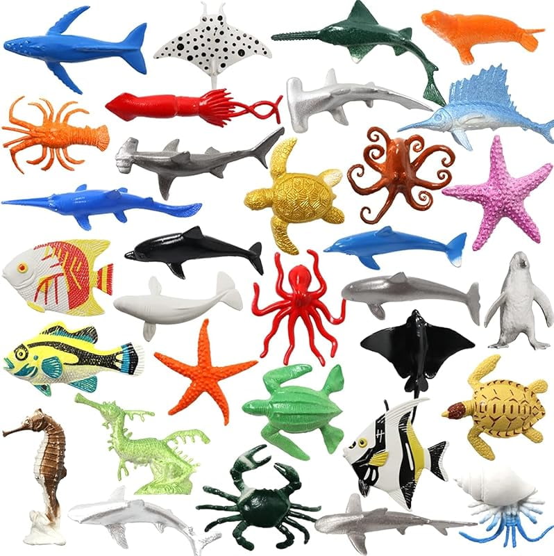 60 Pcs Assorted Dinosaur, Ocean, Sea, Farm, Jungle, Wild Animals ...