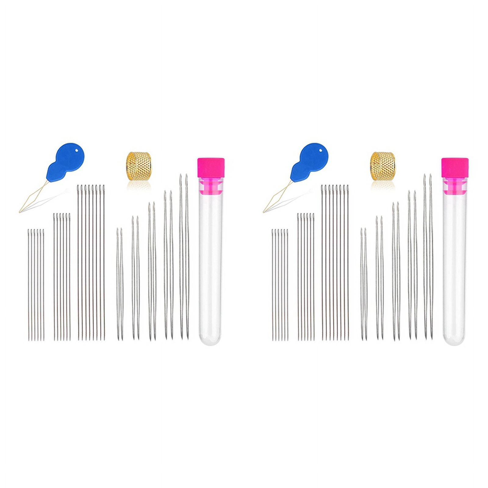 60 Pcs Beading Needles Set 5 Size 20 Pcs Big Eye Needles and 40 Pcs ...