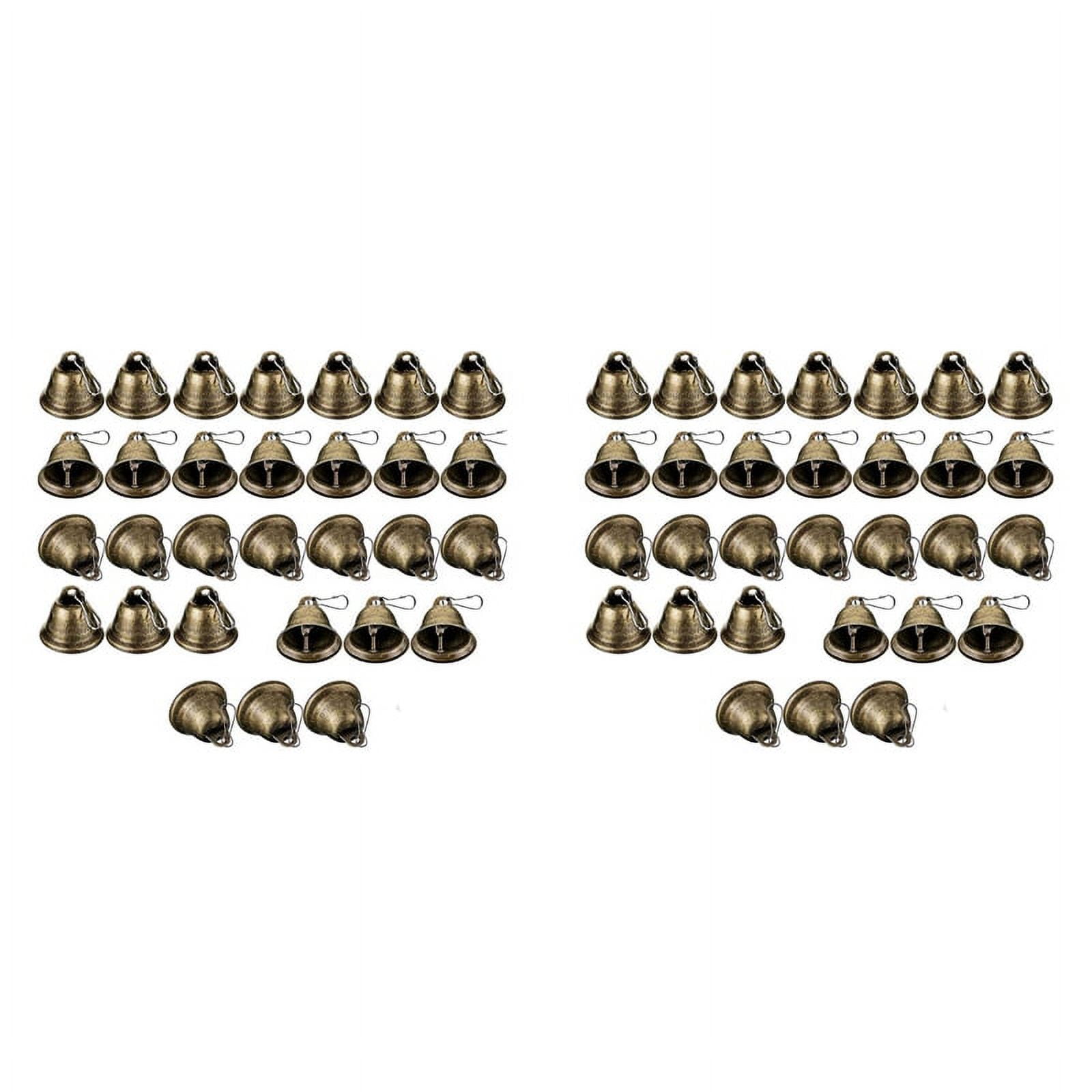 60 Pcs Bells Craft Small Bells Brass Bells Vintage Bells with Hooks for ...