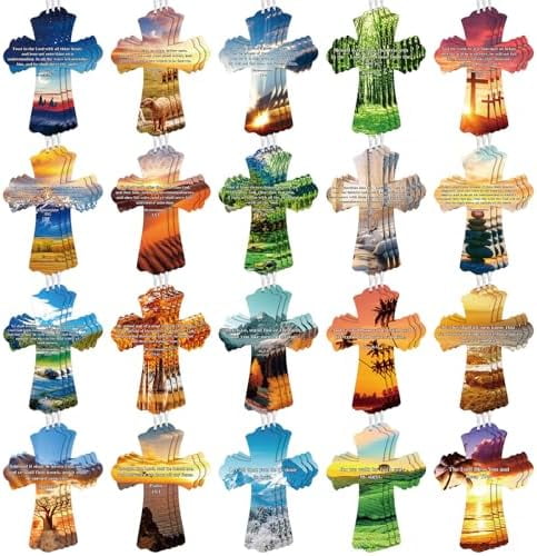 60 Pcs Bible Verse Christian Bookmarks Religious Cross Shaped Bookmarks ...