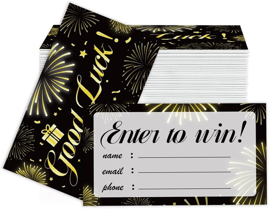 60 Pcs Black Gold Fireworks Design Raffle Tickets Lucky Draw Tickets ...