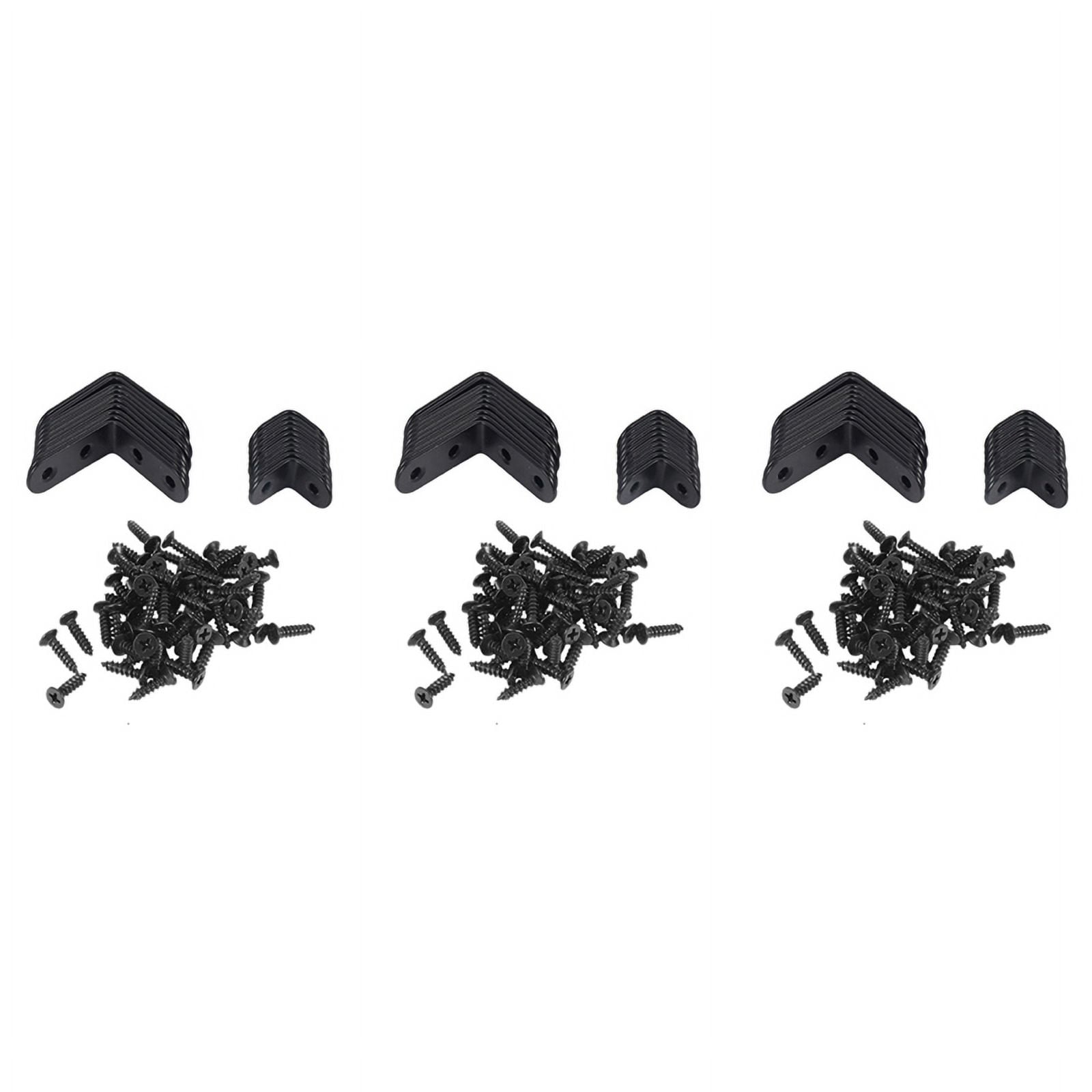 60 Pcs Black L Brackets 90 Degree Angle Joint Bracket Fastener for Wood ...