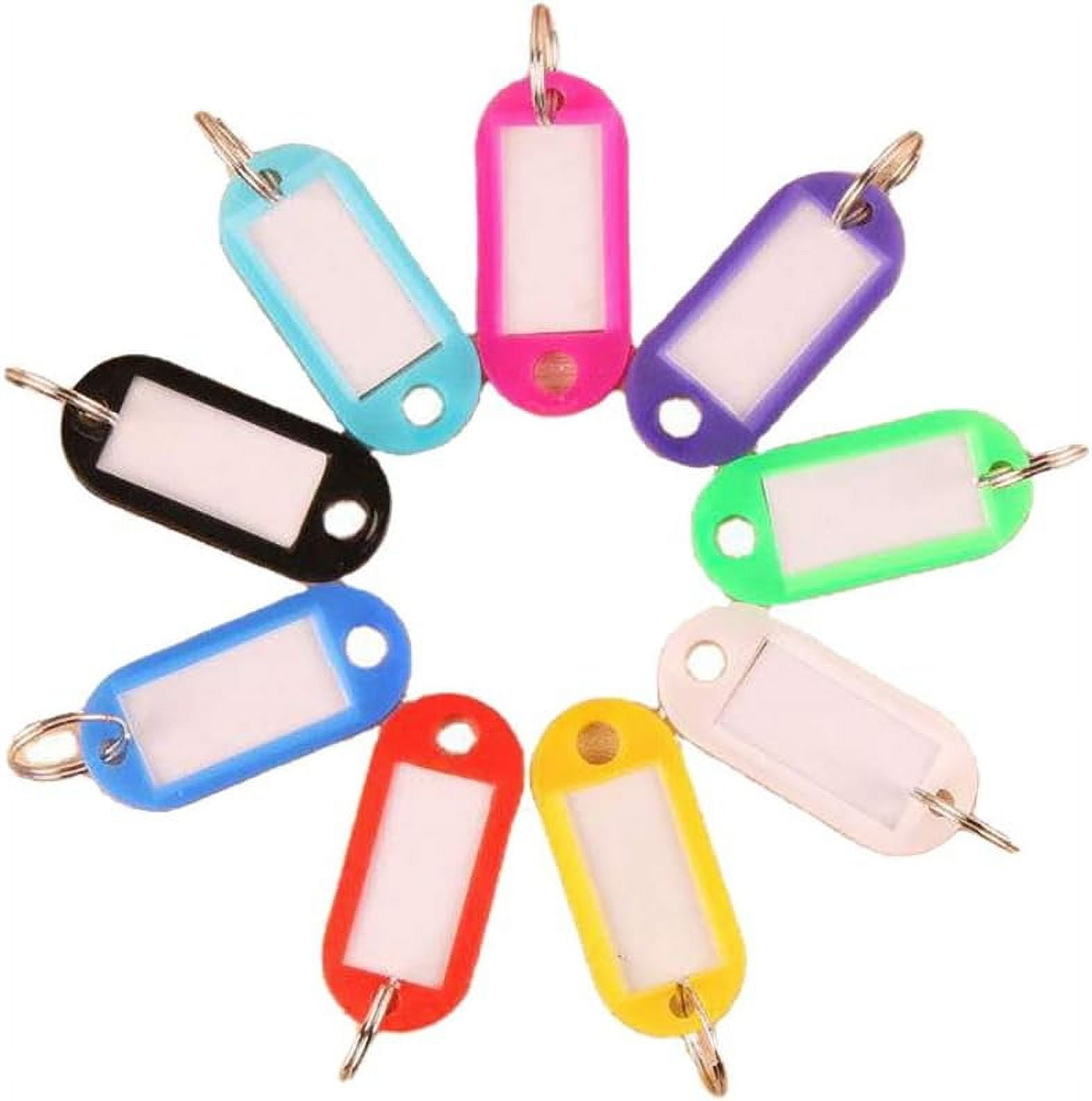 60 Pcs Blank Key Label Tags Plastic Keychain Labels Tags Holder with ...