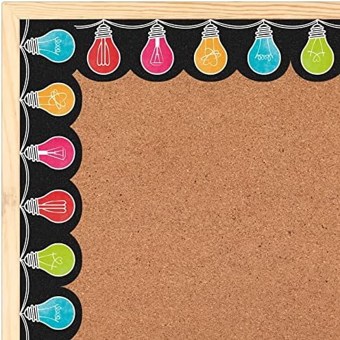 60 Pcs Bulletin Board Borders with Light Bulbs Shef Adhesive Colorful ...