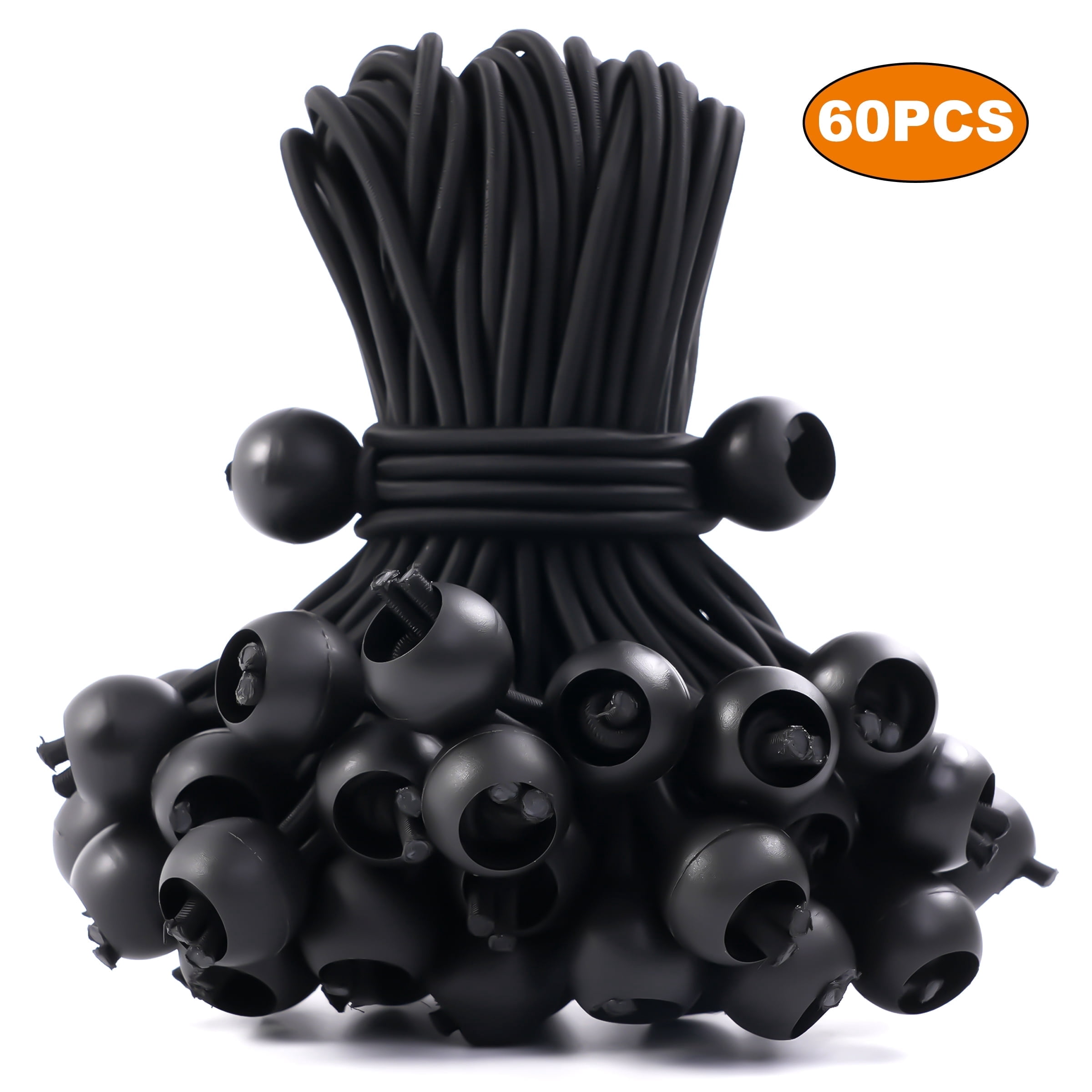 Bungee Cords with Balls, 60 Pcs Stretchable and Durable Ball Bungee ...
