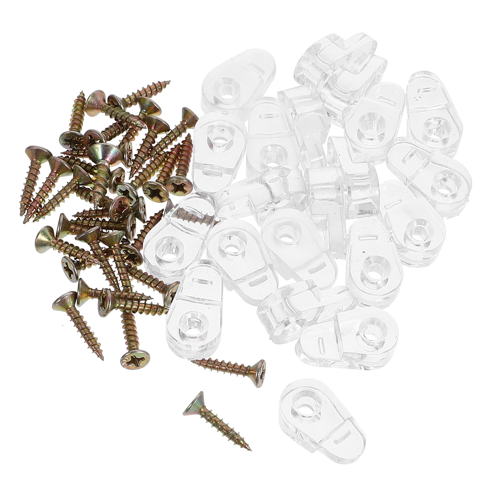 60 Pcs Cabinets Screws Cabinet Clips Clear Retainer Clips Mirror Clips ...