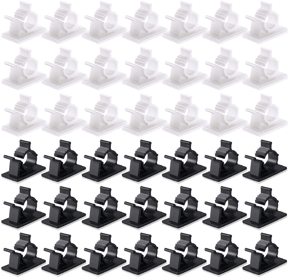 60 Pcs Cable Clamps, Viaky Adjustable Cable Clip Self Adhesive ...
