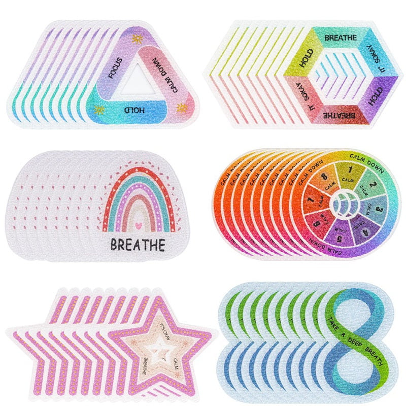 60 Pcs Calm Strips,Anxiety Sensory Stickers,Breath Strips,Anxiety ...