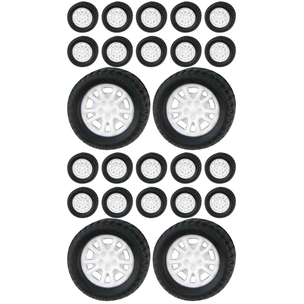 60 Pcs Childrens Toys Rubber Wheels Kids Toys Wheels for Craft Rubber ...