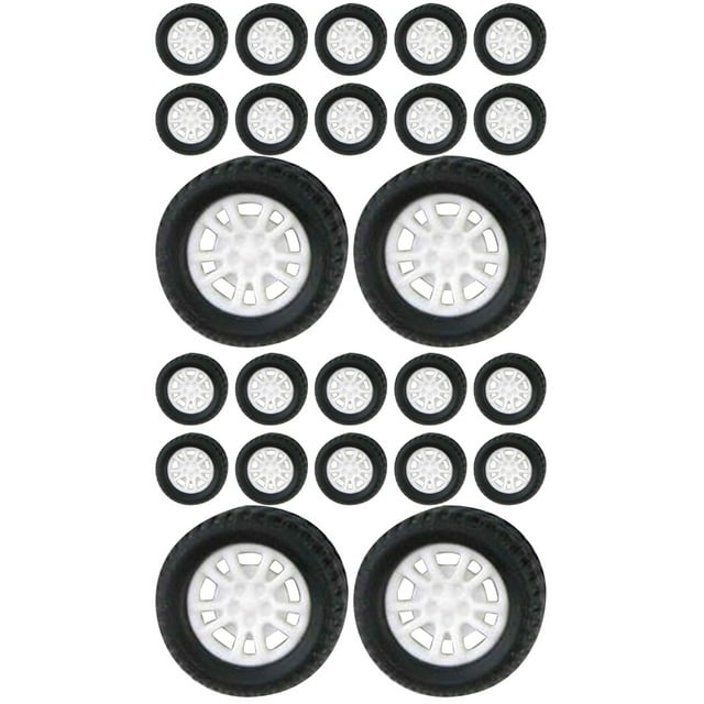 60 Pcs Childrens Toys Rubber Wheels Kids Toys Wheels for Craft Rubber ...