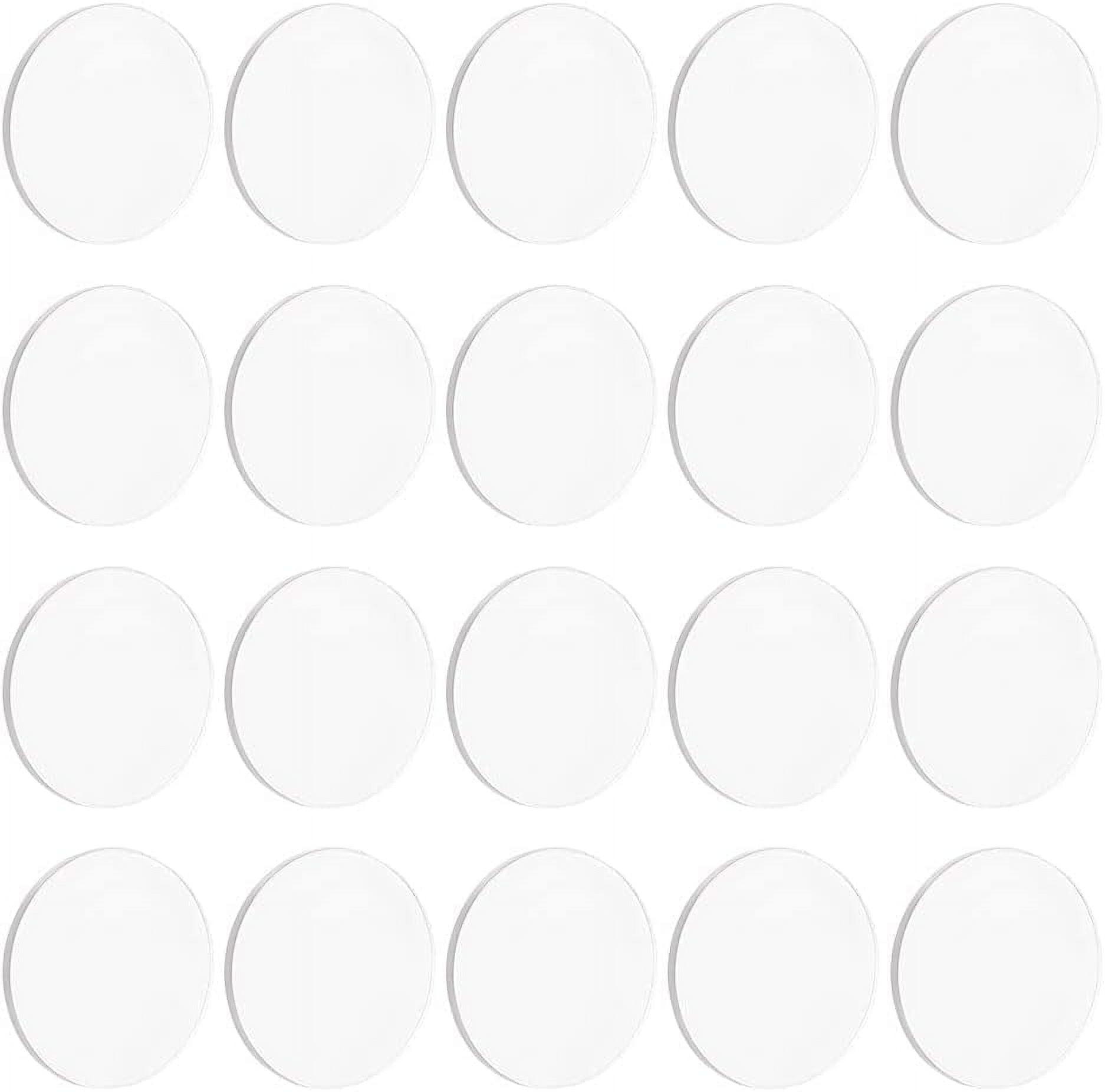 60 Pcs Clear Circles Acrylic Sheet 1.18 inch Circular Miniature Bases ...