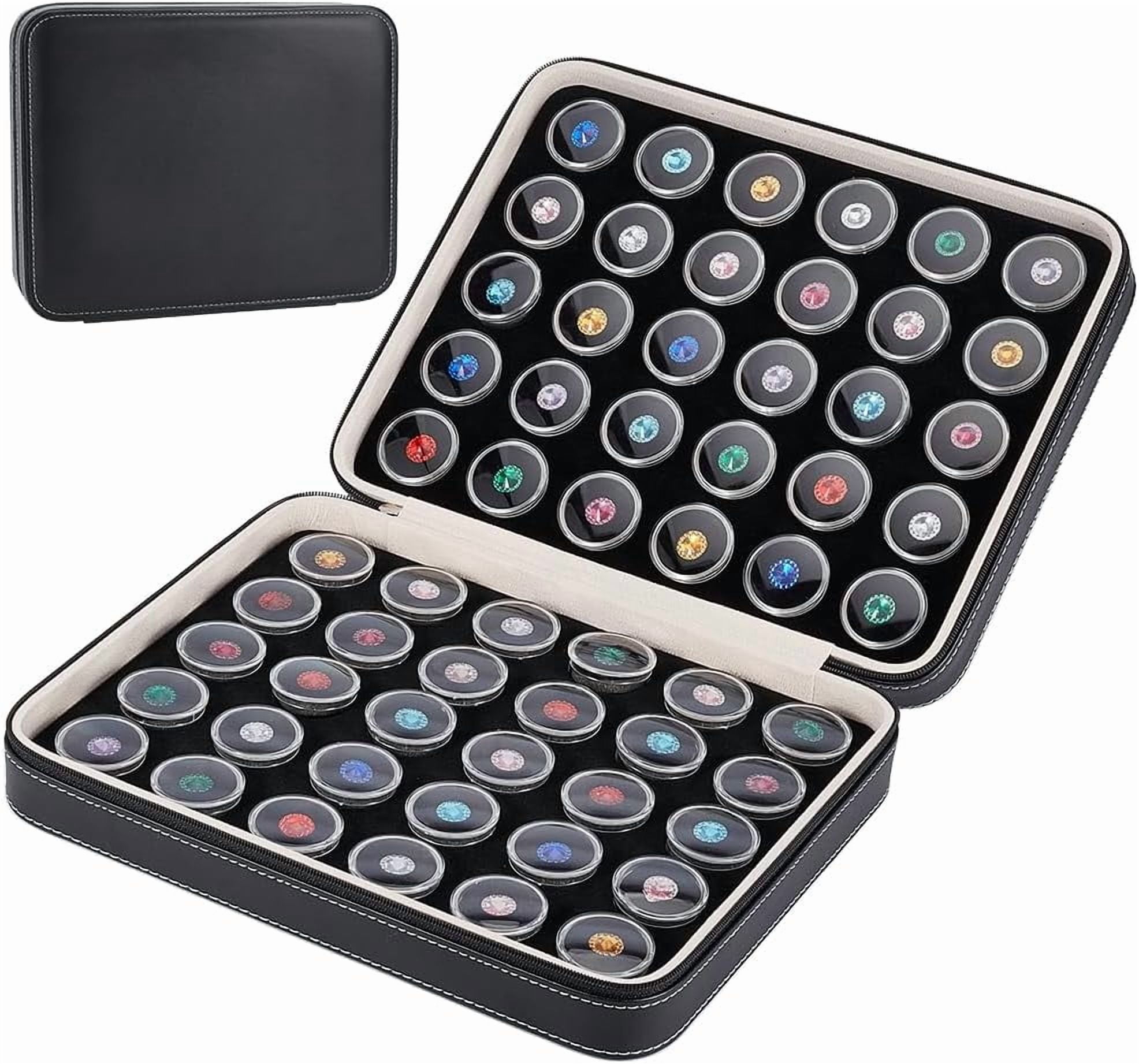 60 Pcs Closeable Gemstone Collection Storage Box with Foam Insert 1.2x0 ...