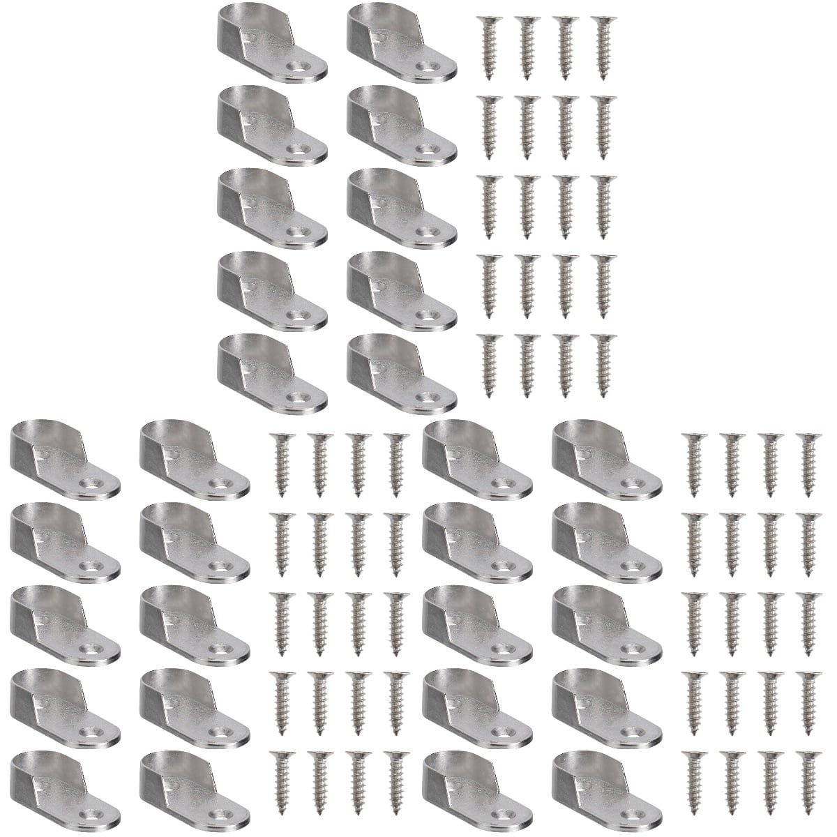 60 Pcs Closet Rod Bracket Pole Holder Straight Support Lever Coat ...