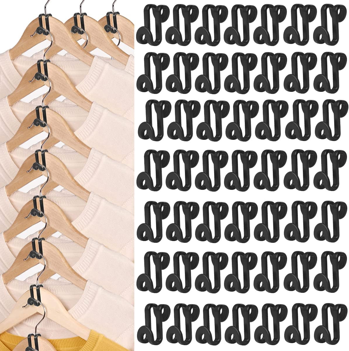 60 Pcs Clothes Hanger Connector Hooks,Heavy Duty Plastic Cascading ...